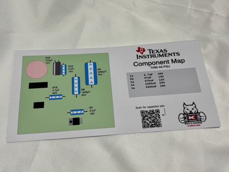 Component Map for Texas Instruments TI/99 4A PSU