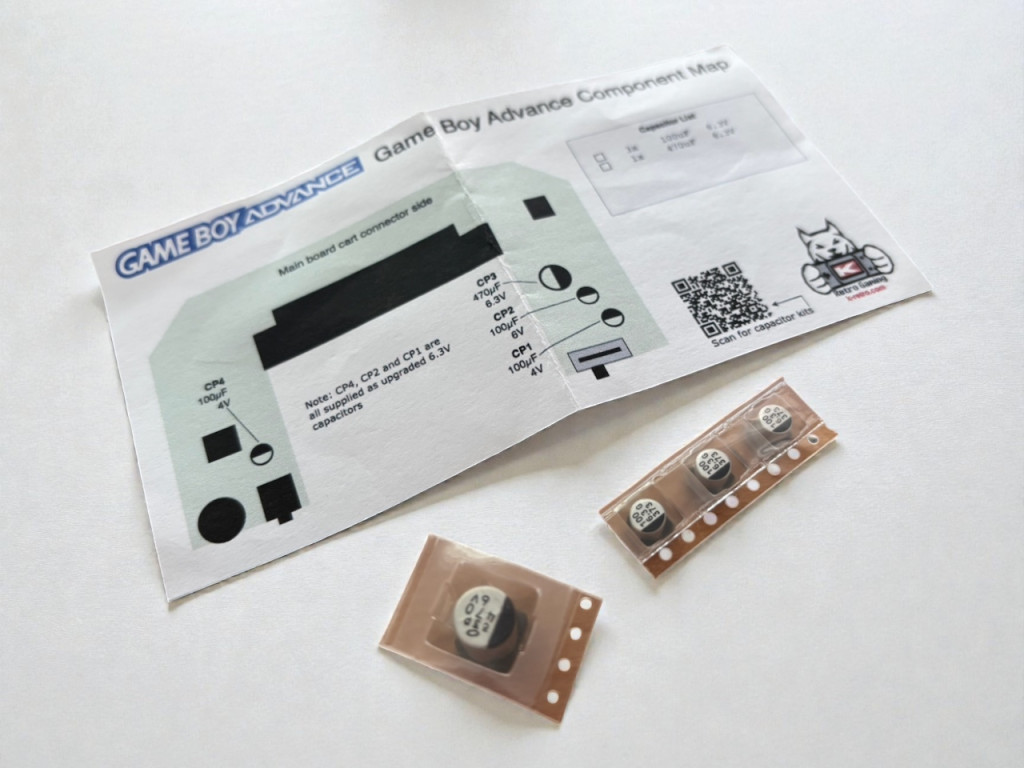 Capacitor Replacement Kit for Nintendo Game Boy Advance