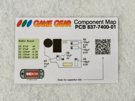 Component Map for Sega Game Gear 837-7400-01 Audio Board